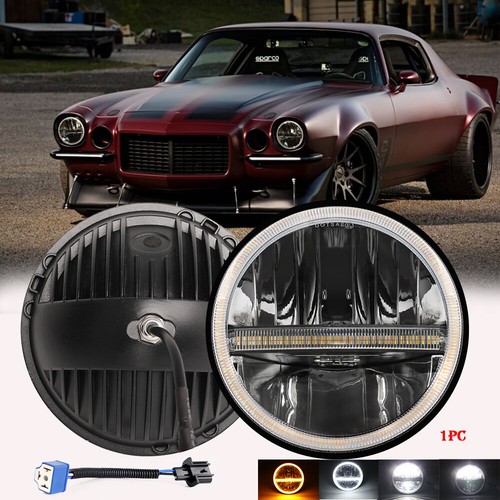 DOT 7" Round LED Headlight Hi/Lo Beam Fit For Chevy 67-1981 Camaro 75 ...