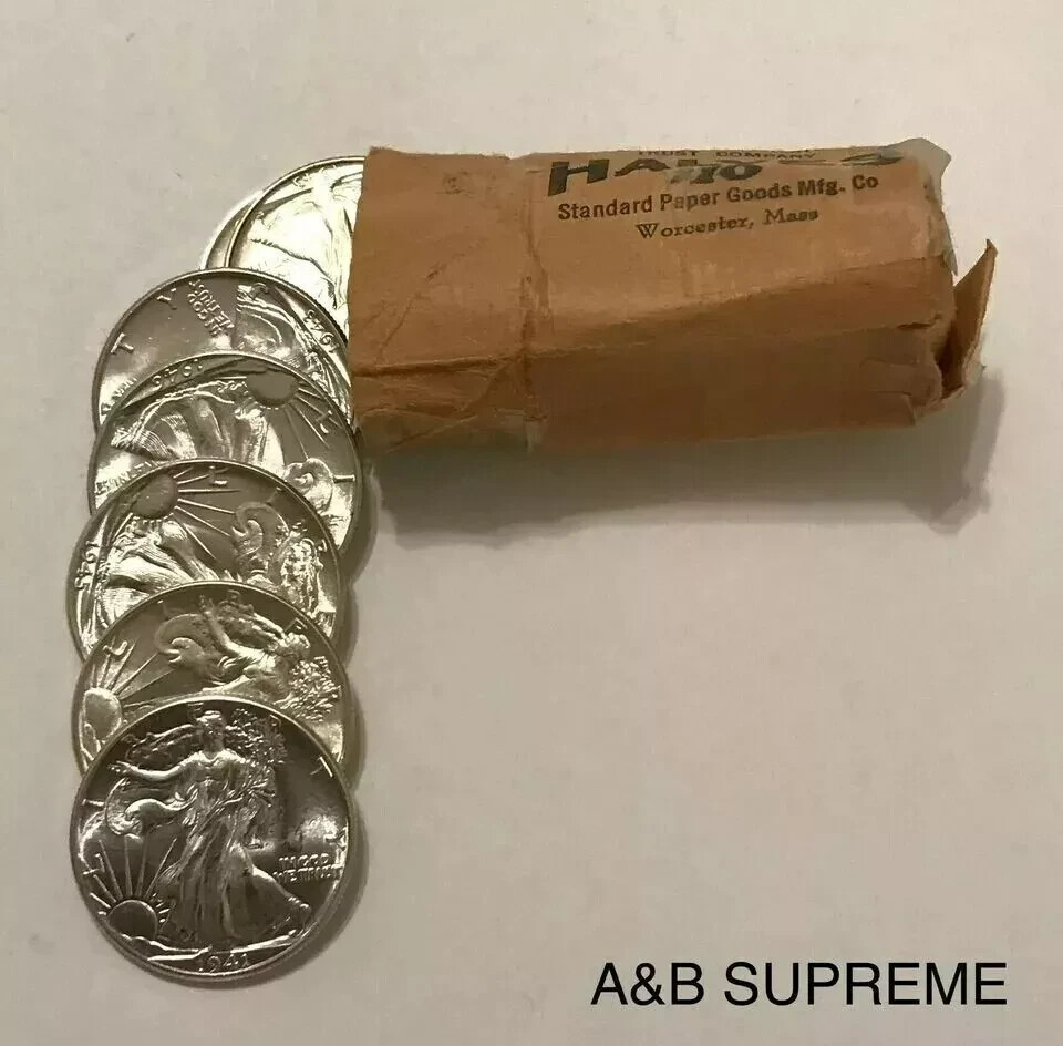 Walking Liberty Half Dollar “D” Mint Mark From Estate OBW Roll CHOI-GEM ...