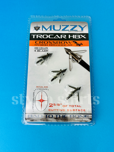 4pk Muzzy Archery Trocar HBX Crossbow Hybrid 4 blade 100 Gr 3 Pk ...