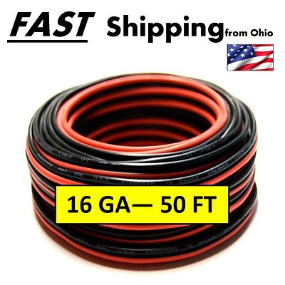 16 GA wire - - - 50 feet / foot - - - heavy gauge premium speaker box ...