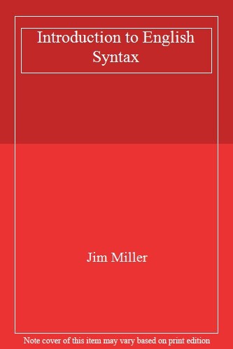 Introduction to English Syntax by Miller New 9780748633616 Fast Free ...