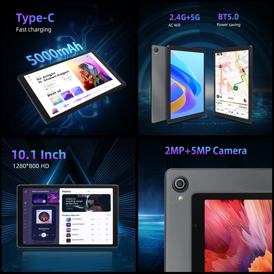 Tablet Octa-Core Android 13 Tablet 6+64GB Dual Camera Bluetooth WIFI ...