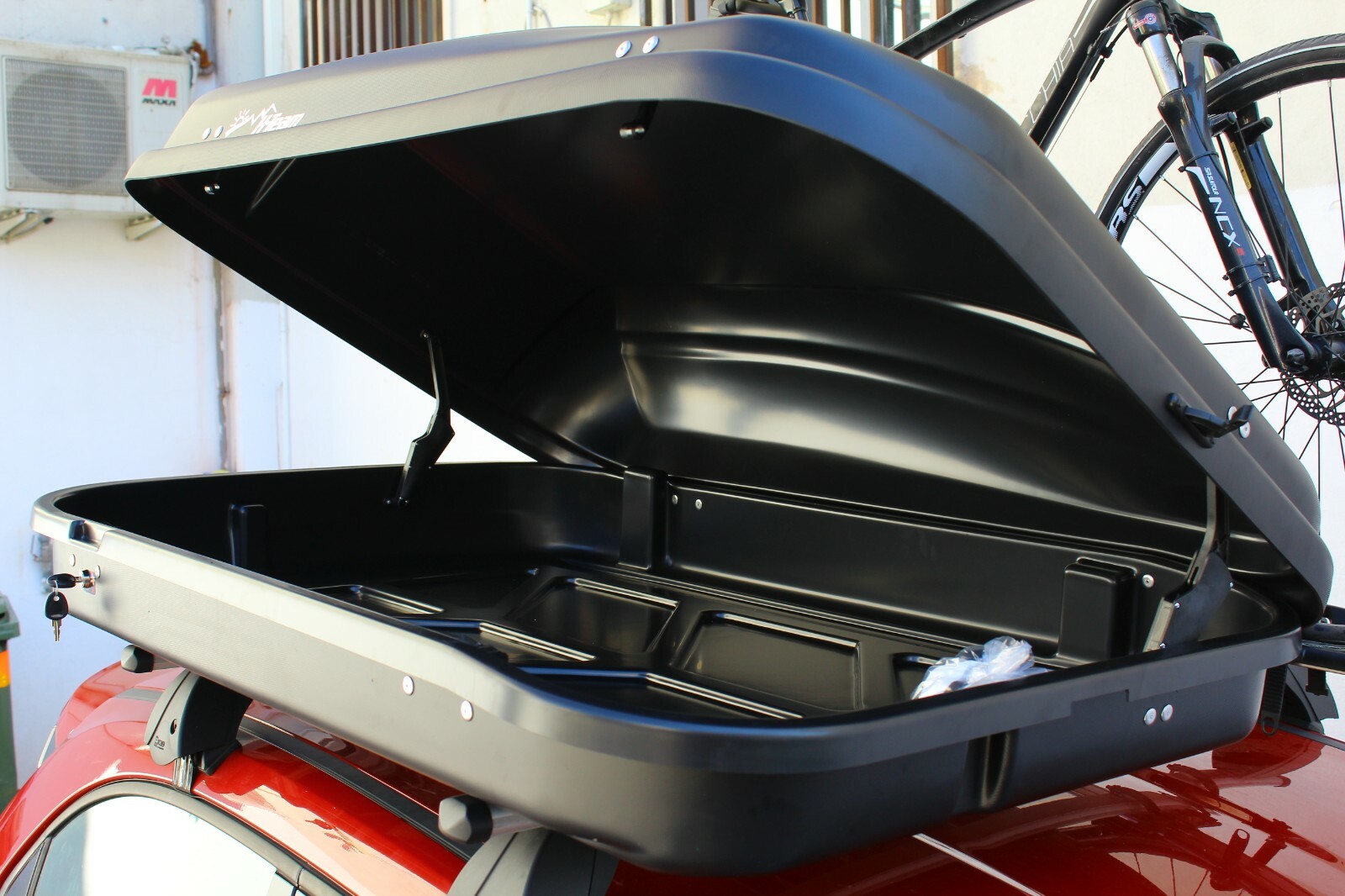 BOX BAULE DA TETTO AUTO 420Litri Cofano Carbox Portabagagli Portapacchi ...