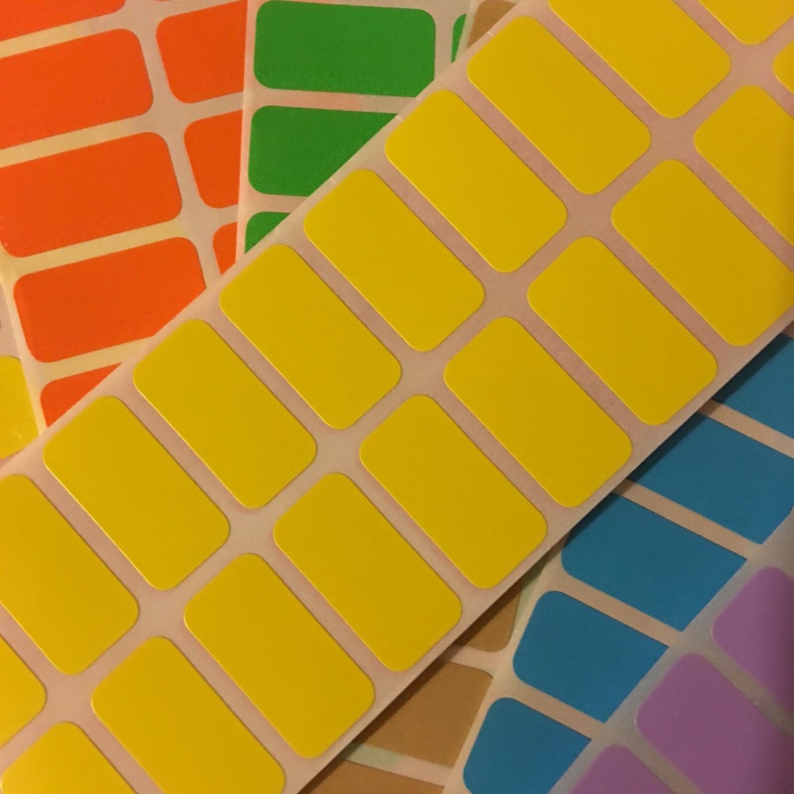 20x10mm Rectangle Sticker Colour Rectangular Sticky Paper Adhesive ...