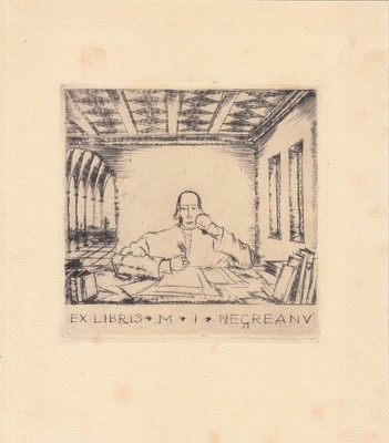 Exlibris Bookplate Etching Sepp Frank 1889-1970 Mann Writing Desk | eBay