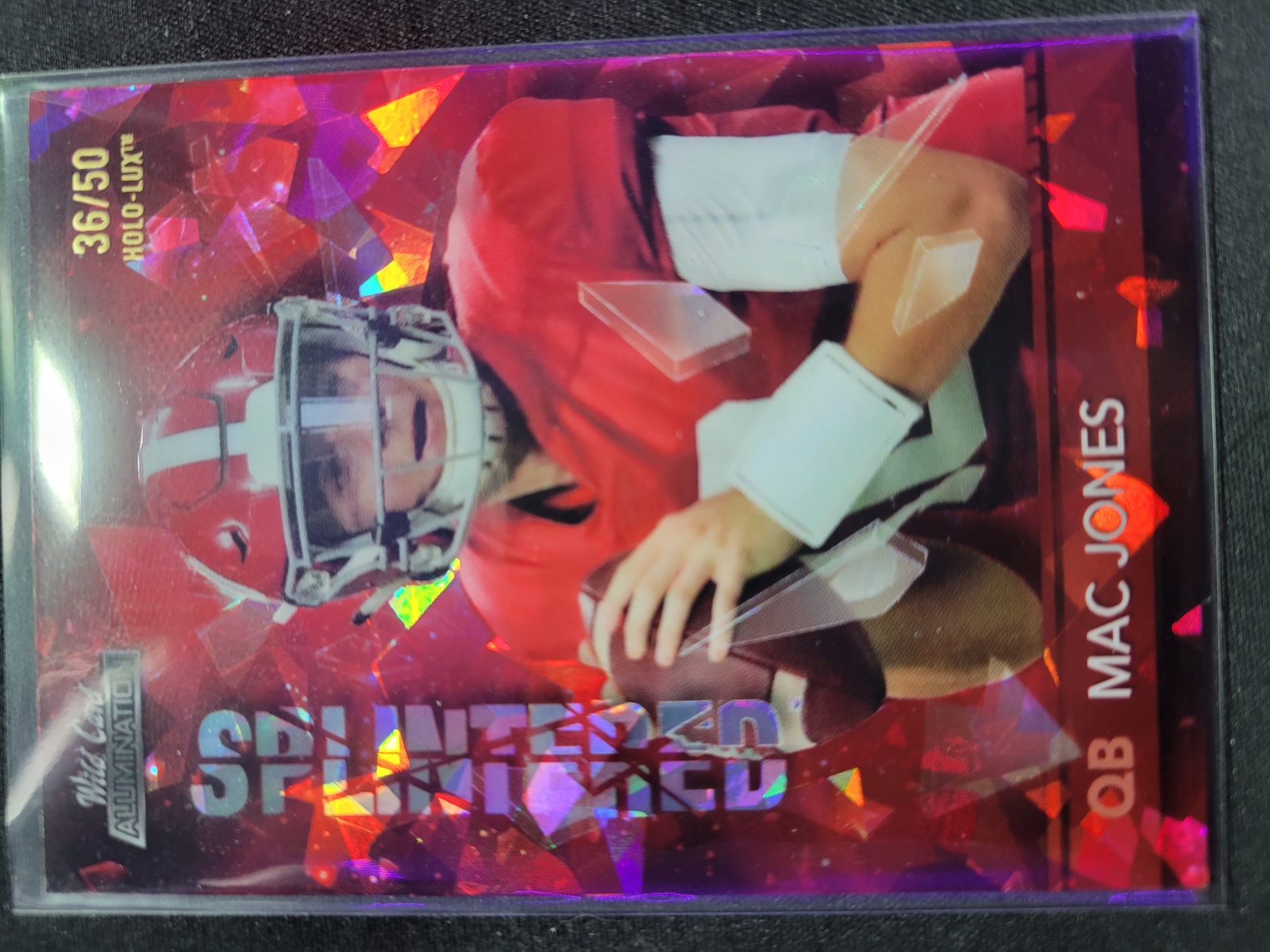2021 Wild Card Alumination Mac Jones Holo Lux Splintered Red /50 ...