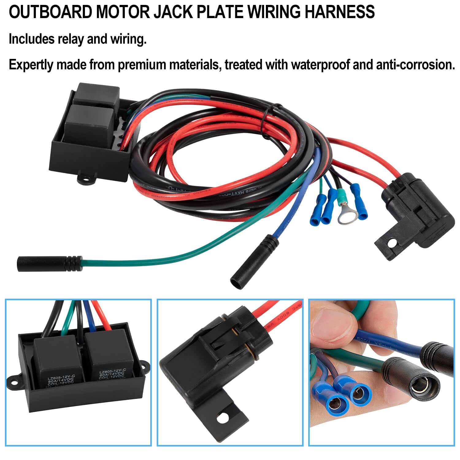 For Atlas Series Hydraulic Jack Plate Relay Wiring Harness Kit ...