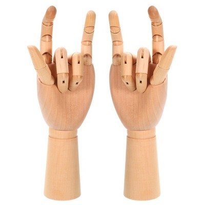 2Pcs 12" Wooden Hand Model, Artist Mannequin Right and Left Hand Model ...