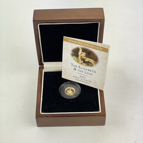 Tristan Da Cunha Elizabeth & The Lion 2012 Gold Quarter Sovereign Coin ...
