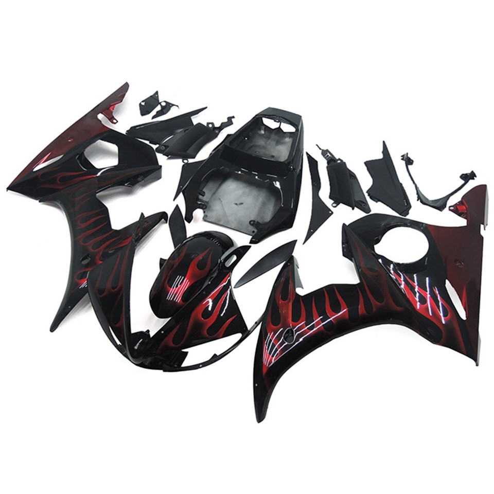 Bodywork For Yamaha YZF R6 2003-2005 R6S 2006-2009 ABS Fairings Black ...