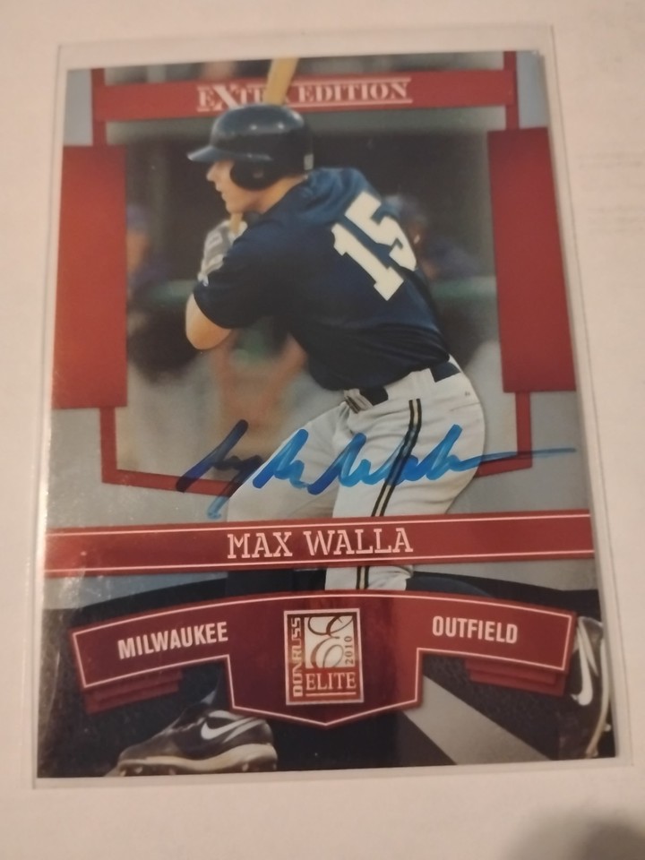 2010 Donruss Elite Extra Edition Max Walla Auto #89 Milwaukee Brewers ...