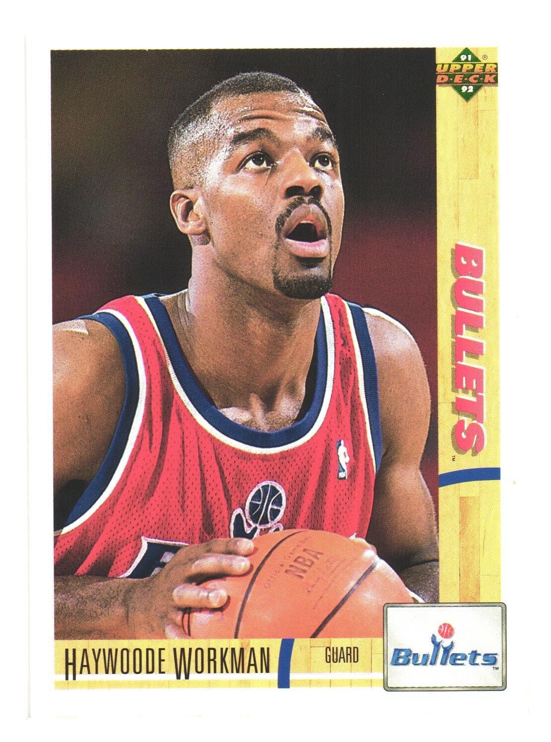 1991-92 Upper Deck NBA Basketball Washington Bullets Haywoode Workman ...
