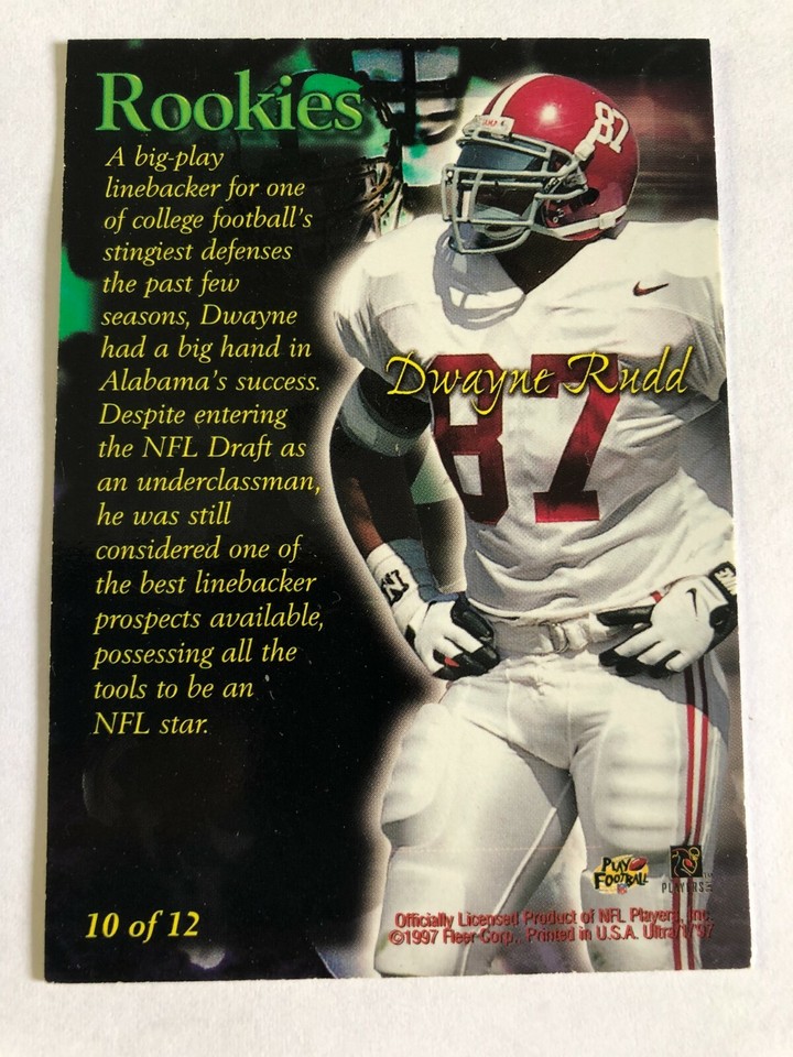 1997 Fleer Ultra Rookies Dwayne Rudd #10 Rookie RC Vikings | eBay