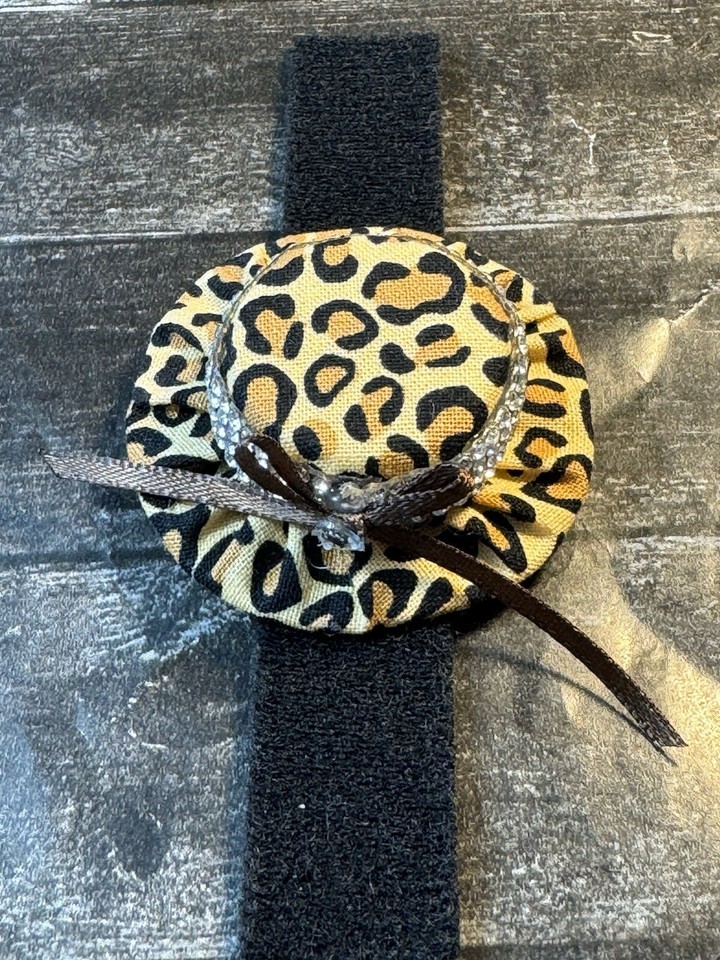 Pet Collar Mini Hat Leopard Print Rhinestone Hat Band Accessory New | eBay