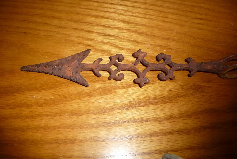 Old weather vane with ruby color glass fin, Moon & Shooting Star | eBay