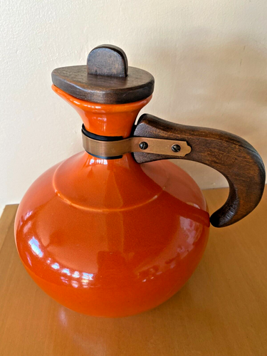 Bauer Pottery Vintage Carafe Wooden Handle with Lid Mint condition | eBay