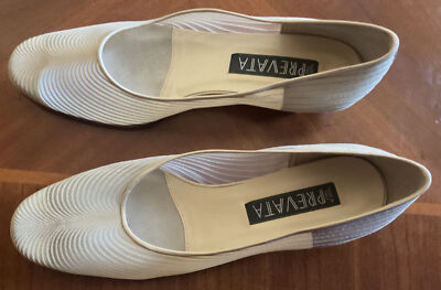 Prevata Italian Tan Leather Round Toe See Through Fabric Slip-On Shoes ...