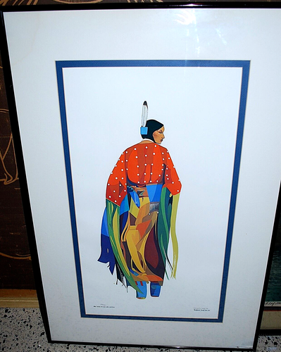 BENJAMIN HARJO JR Art Print SHE LOOKS TO SEE Native American L/E Signed ...