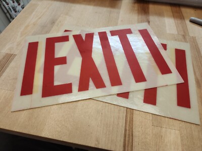 Lot of 2 Lexan Inserts for Emergency Exit Signs 6-3/4in x 10-3/4in ...