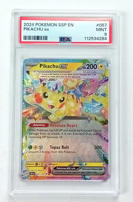 Pikachu Ex 57/191 Surging Sparks Ssp EN Holo Rare PSA 9 Pokémon Card ...