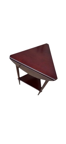 Vintage Bombay Company Triple Drop-Leaf Wooden Table Triangle or Round ...