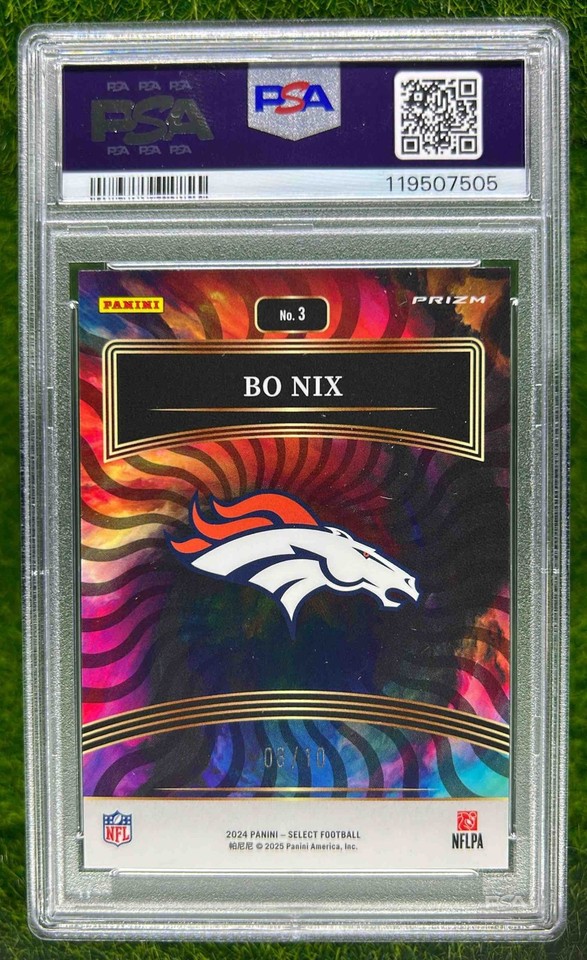 2024 Panini Select #3 Bo Nix Color Wheel Gold Prizm 8/10 Denver Broncos ...