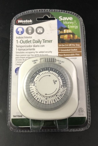 WESTEK Timer 1 Outlet Indoor Daily Programmable Automatic Lot Of 2 Vc8 ...