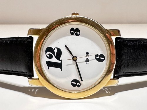 VINTAGE BEAUTIFUL CLASSIC BIG 40mm GOLD PLATED MEN'S QUARTZ WATCH ...