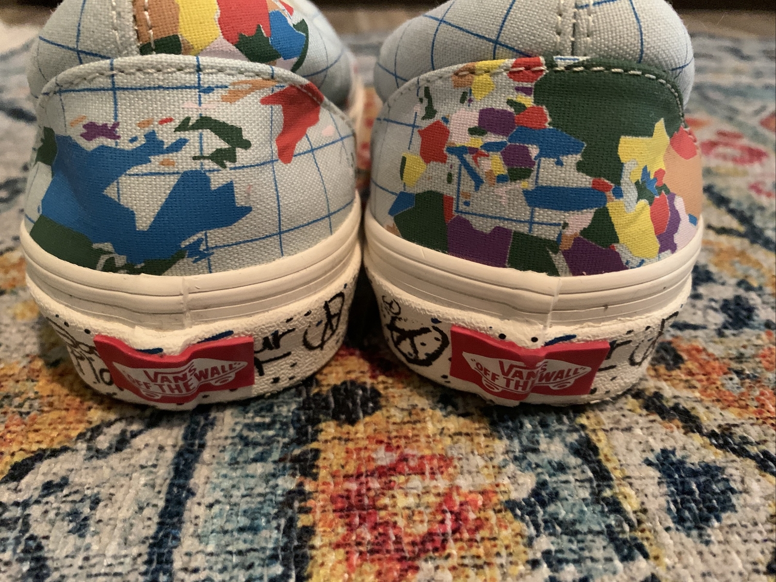 Vans World Map Save The Earth Very Cool Womens Size … - Gem