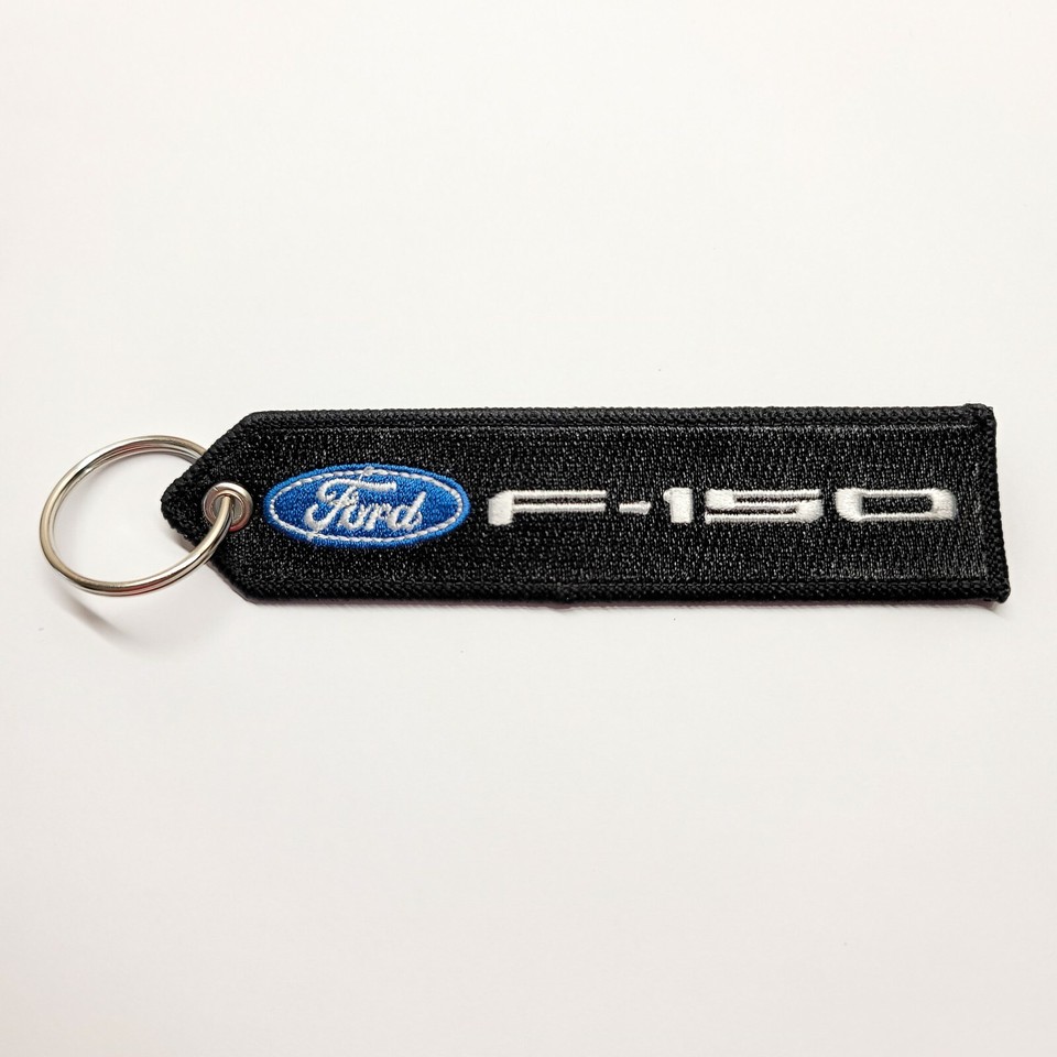 Ford F-150 Truck Keychain Double Sided Fabric f150 Key Fob Red & Black ...
