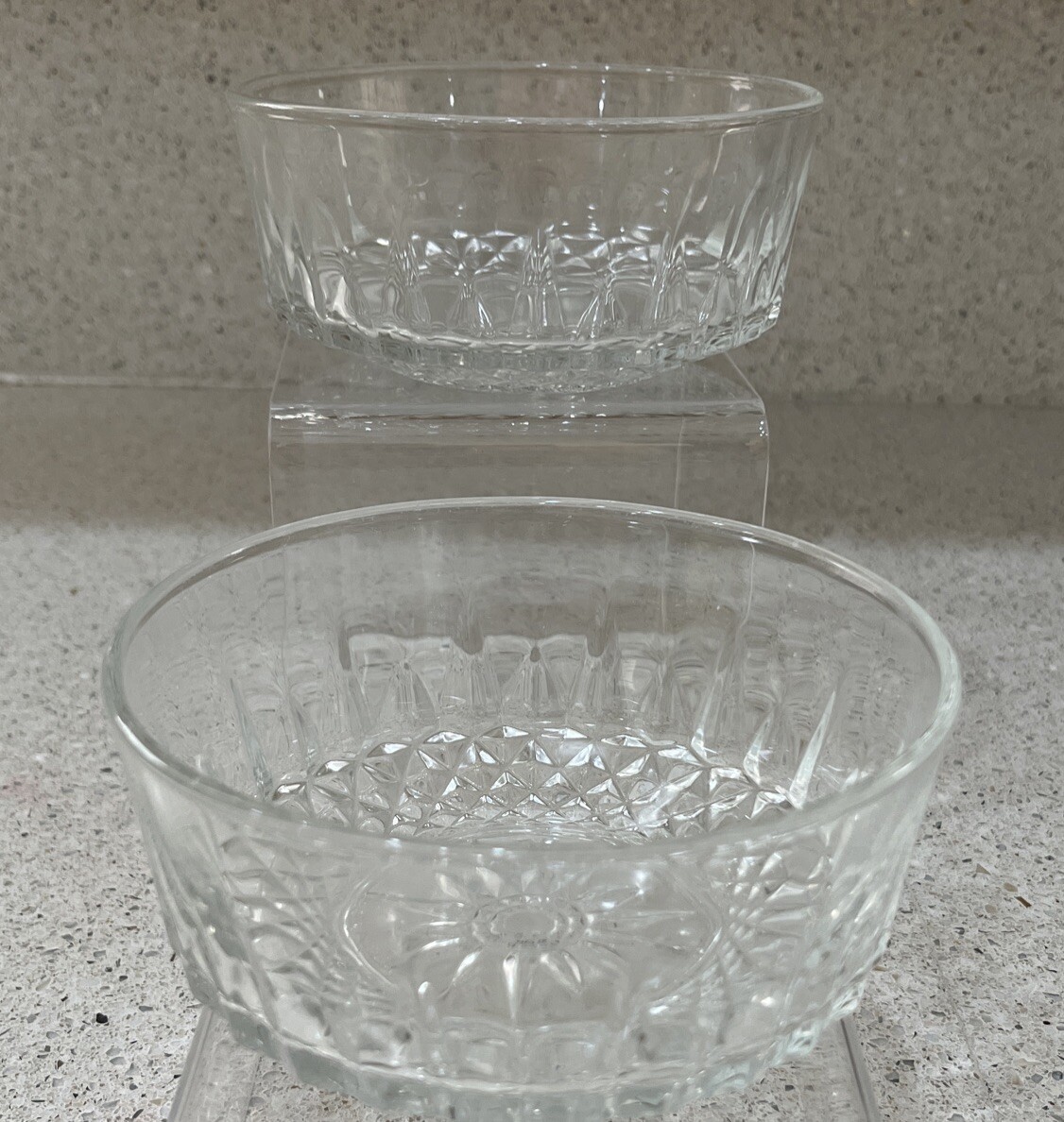 Vintage Arcoroc France Starburst Diamond Crystal 5" Salad Fruit Bowl ...