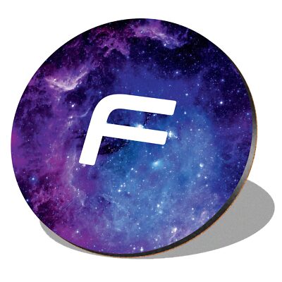 1 x Round Coaster - Letter F Space Universe Galaxy Stars Initial ...