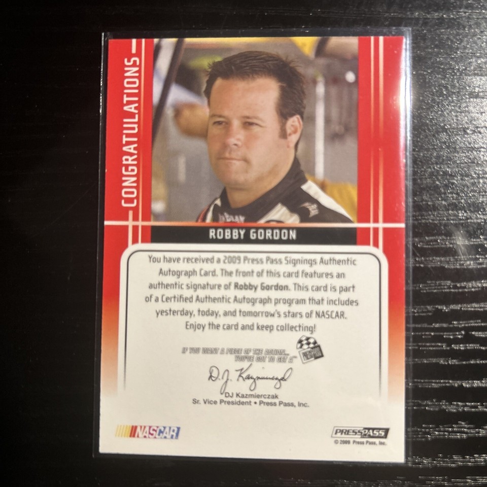 2009 Press Pass Signings Bobby Gordon Auto Authentic | eBay