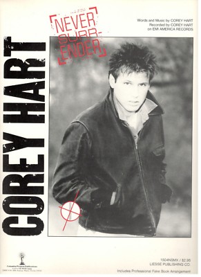 COREY HART "NEVER SURRENDER" SHEET MUSIC-PIANO/VOCAL/CHORDS-1985-RARE ...