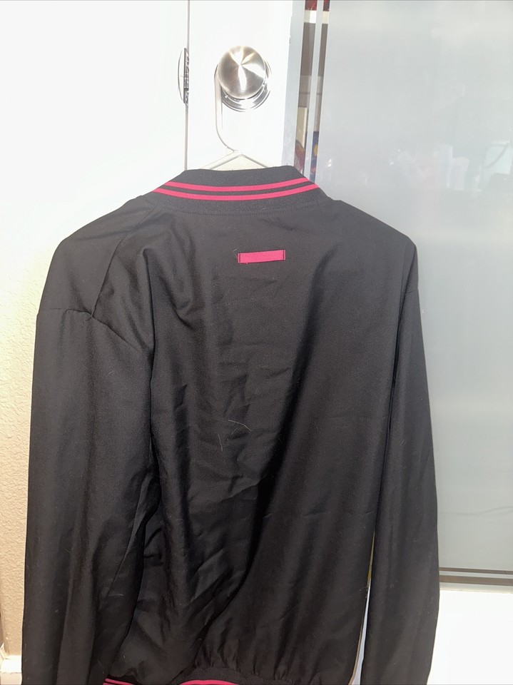 T Mobile Jacket Mens Medium Black Varsity Bomber Map Liner Full Zip ...