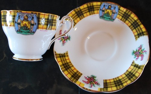 Vintage CLAN MACLEOD Bonnie Scotland Royal Standard CUP & SAUCER SET ...
