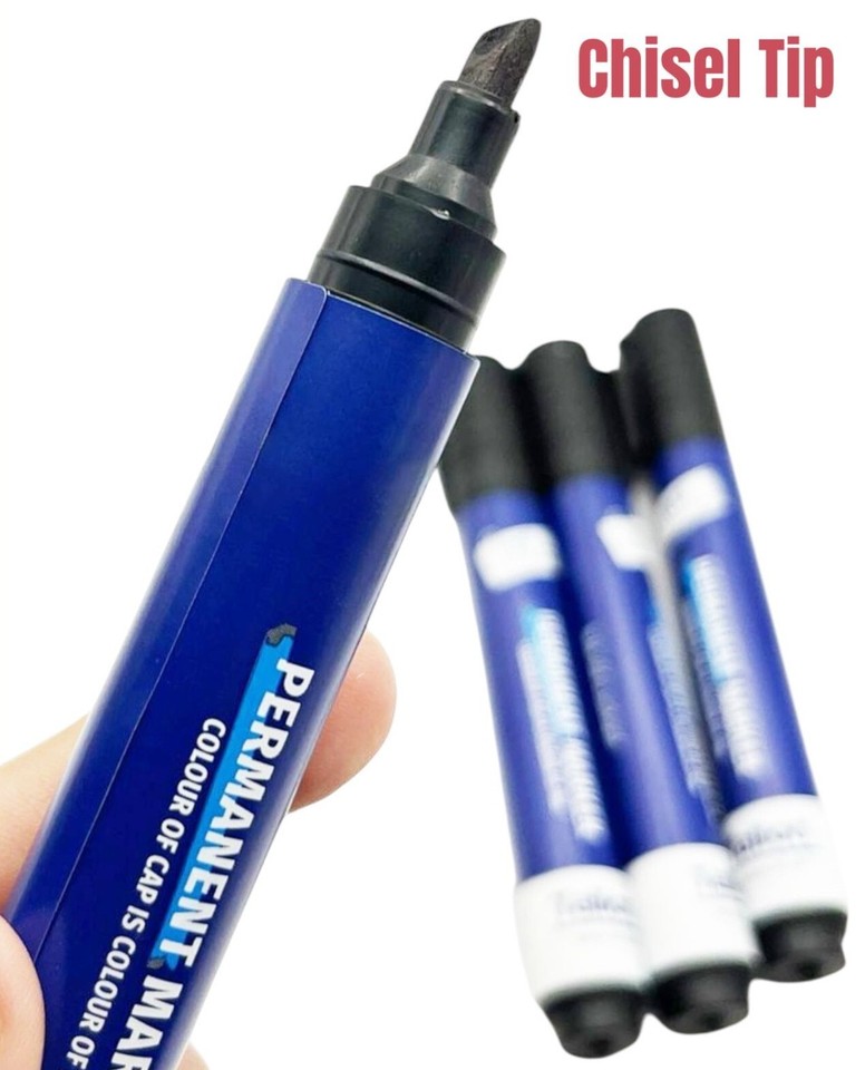 8 Pack Black Permanent Markers Quick Drying Marker Chisel Tip Pen ...