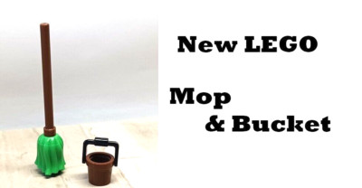 New LEGO Mop Bucket Clean Up Crew Brown Bucket Handle Long Warehouse ...