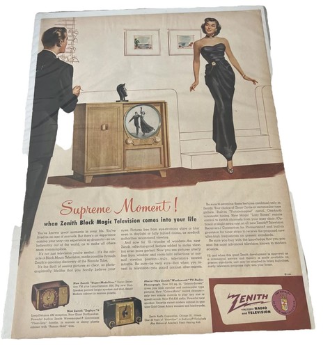 1950 Zenith Black Magic Television, Super Medallion, Zephyr, Wordsworth ...