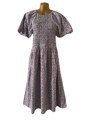 NWT J.Crew Meadow Dress in Poppy Cotton Floral Smocked Pockets Sz Small ...