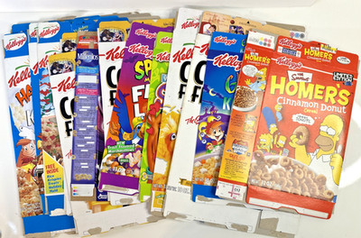 Lot of 14 Vintage Cereal Boxes Kellogg's Simpsons Disney Halloween ...