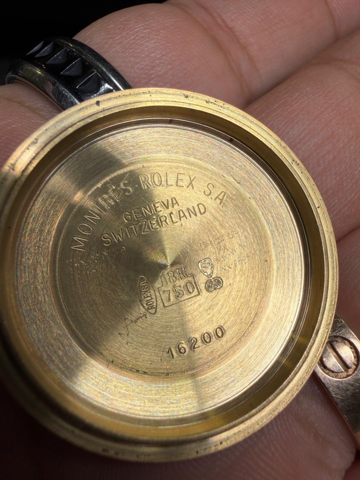 Rolex Datejust 16238 gold diamond Dial 18k Solid Gold 36mm Leather ...