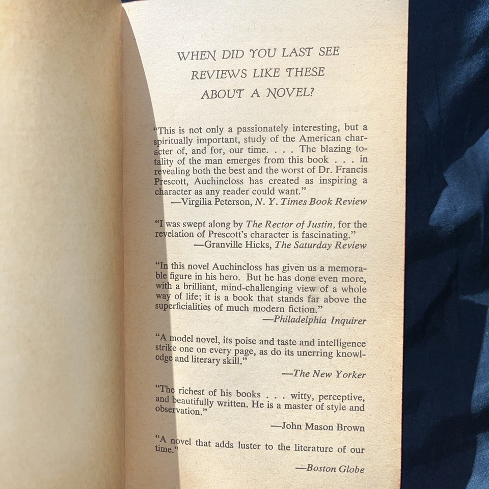 The Rector Of Justin by Louis Auchincloss Signet 1st Printing 1965 PB ...