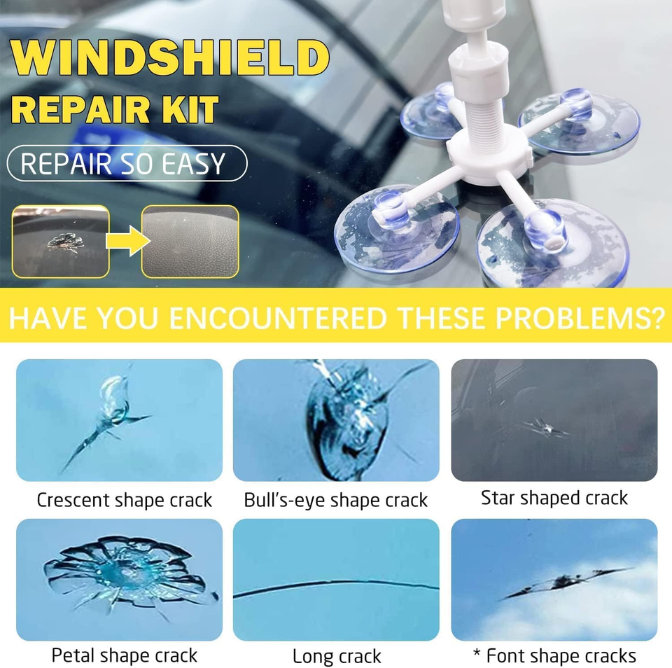 Windshield Repair Kit, Windshield Repair Kit for Chips and Cracks, Car ...