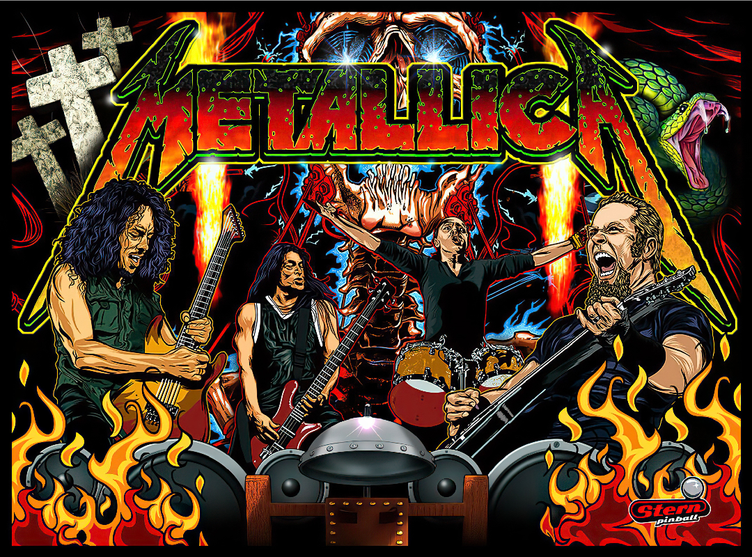 Stern METALLICA Pinball Machine Custom TRANSLITE #1 FITS DMD Stern ...