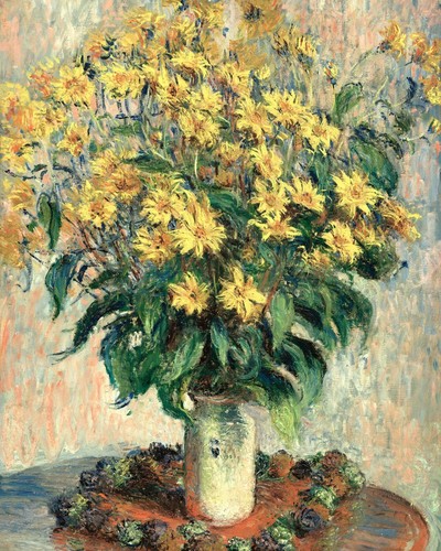 Claude Monet Yellow Flowers Vintage Painting Giclee Print on Fine Art ...