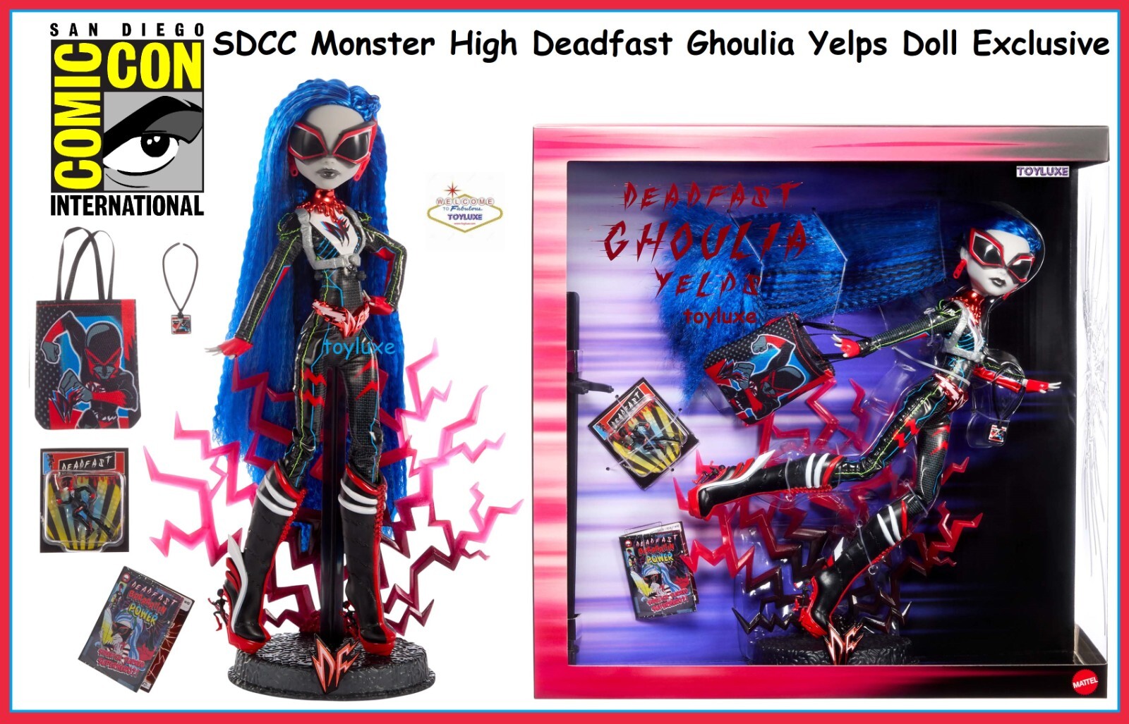 SDCC Monster High Deadfast Ghoulia Yelps Doll Exclusive with Comic-Con ...