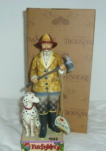 Fireman Jim Shore 10in vintage Firefighter figurine with dog and axe ...