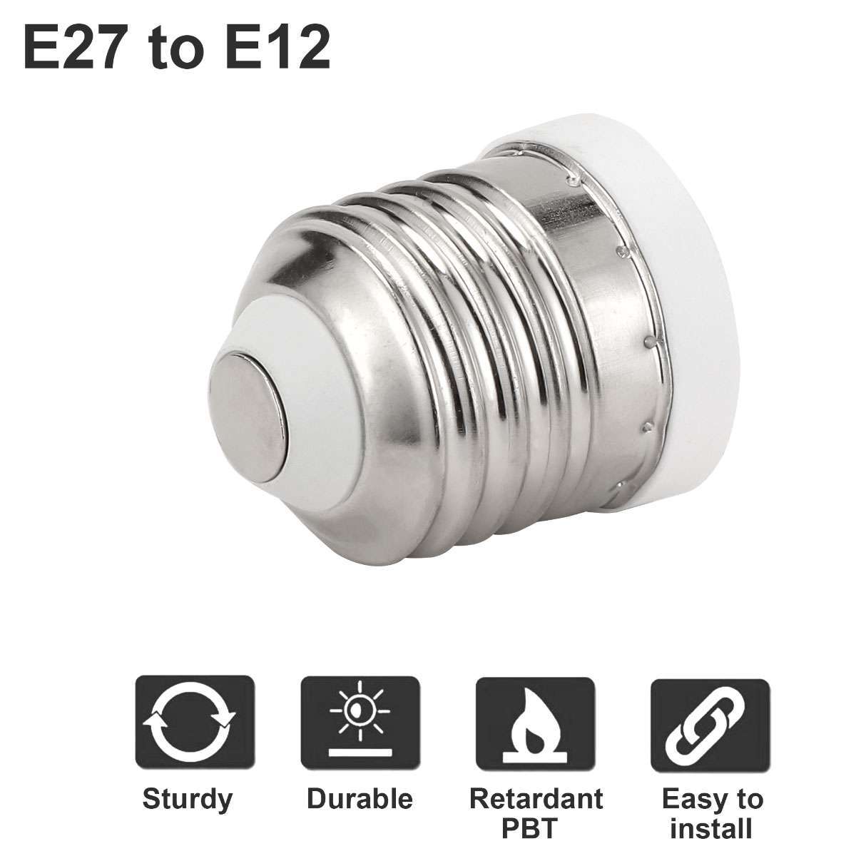 10/20X Light Bulb Socket Adapter Medium Base E27 to Candelabra E12 ...