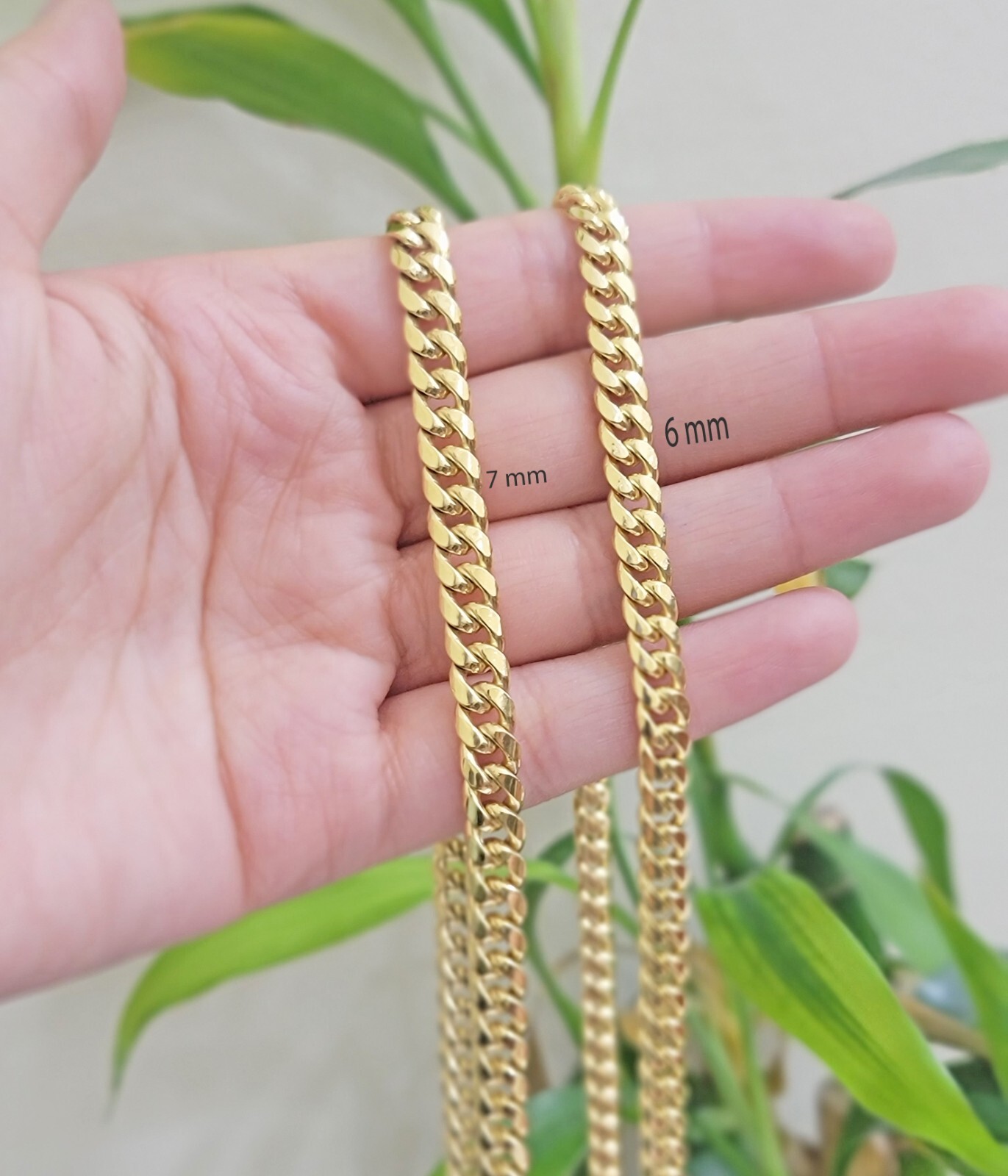 10k Yellow Gold Chain necklace Miami Cuban Link 6mm 7mm 20-24 Inch | eBay